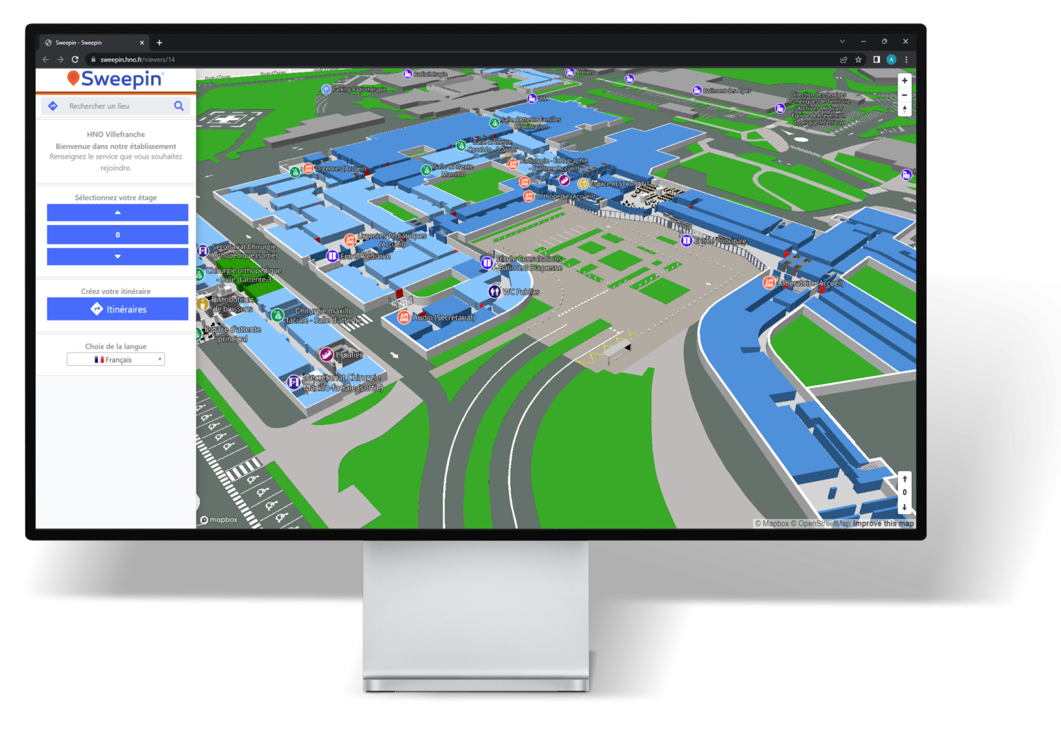 Cartographie 3D et guidage indoor web
